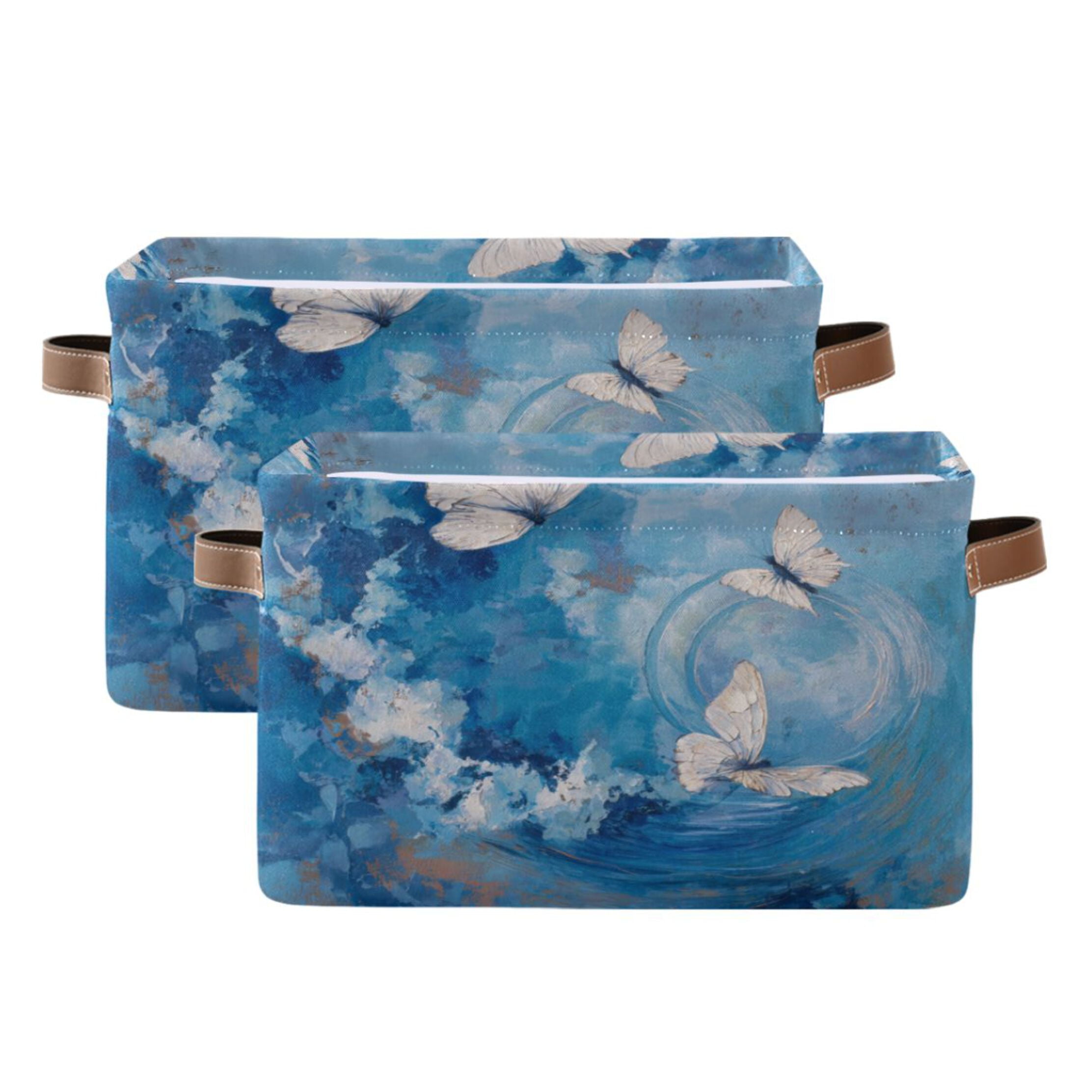 2-Pack Square Closet Organizers with Handles Open Basket Bins ...