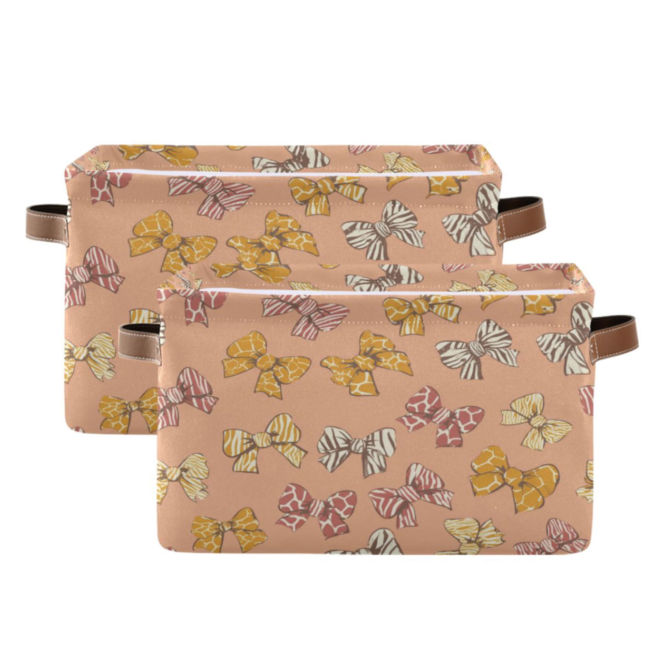 2-Pack Square Closet Organizers with Handles Open Basket Bins Cute ...