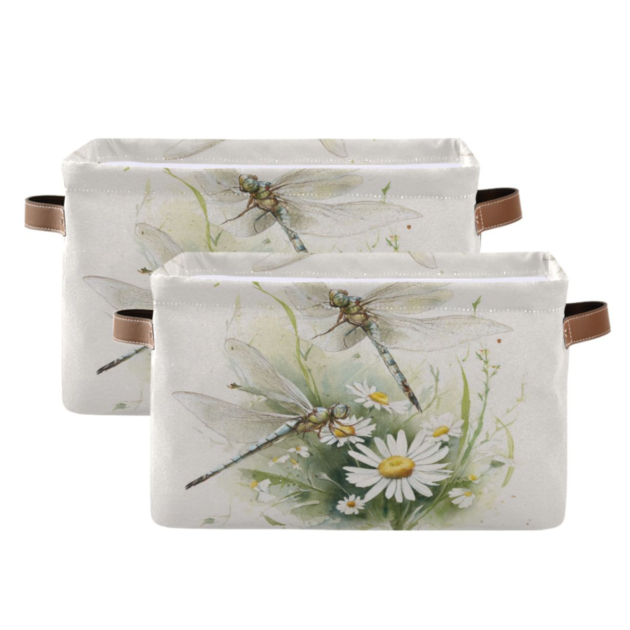 2-Pack Square Closet Organizers with Handles Open Basket Bins ...