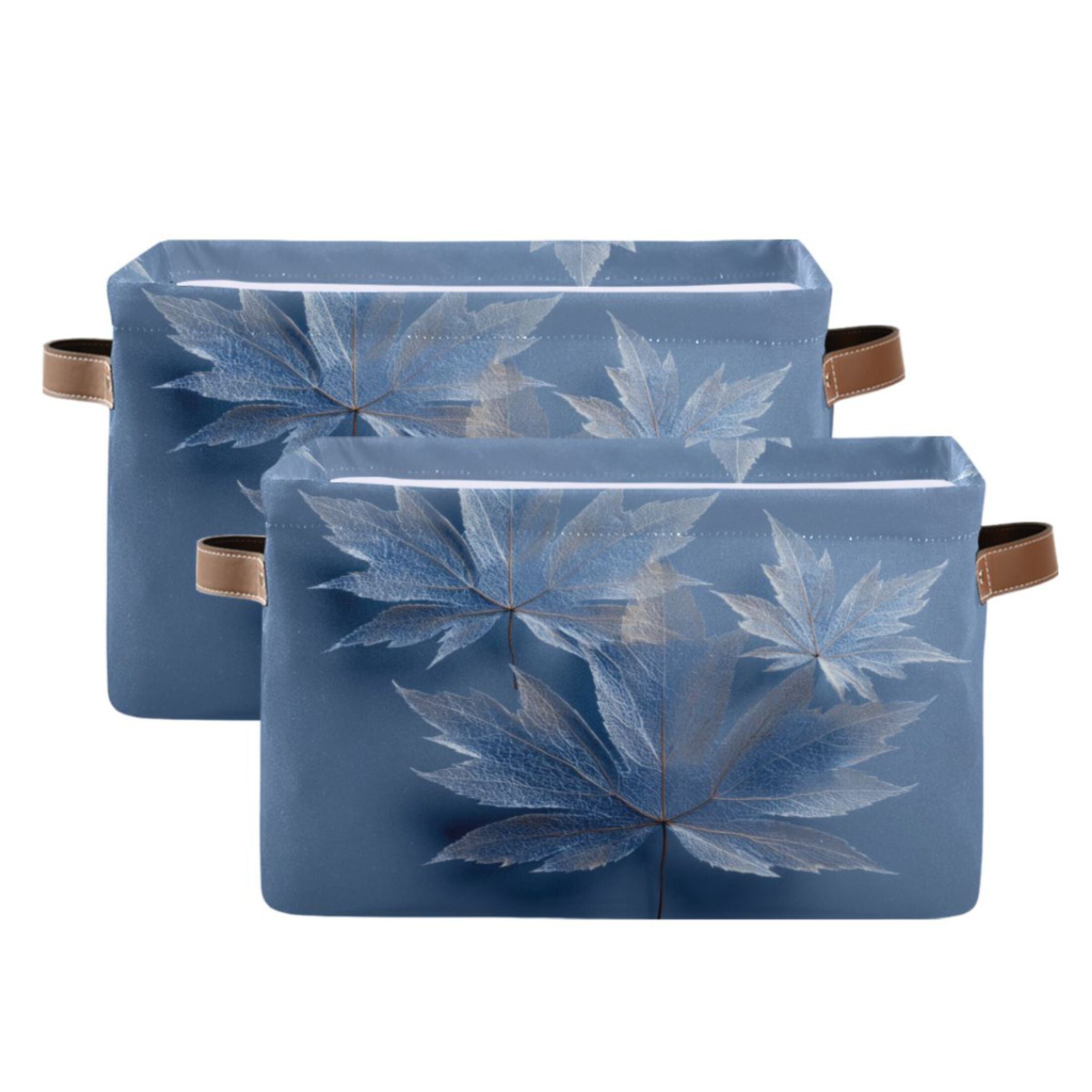 2-Pack Square Closet Organizers with Handles Open Basket Bins Glass ...