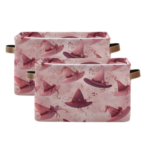 2-Pack Square Closet Organizers with Handles Open Basket Bins Hats with ...