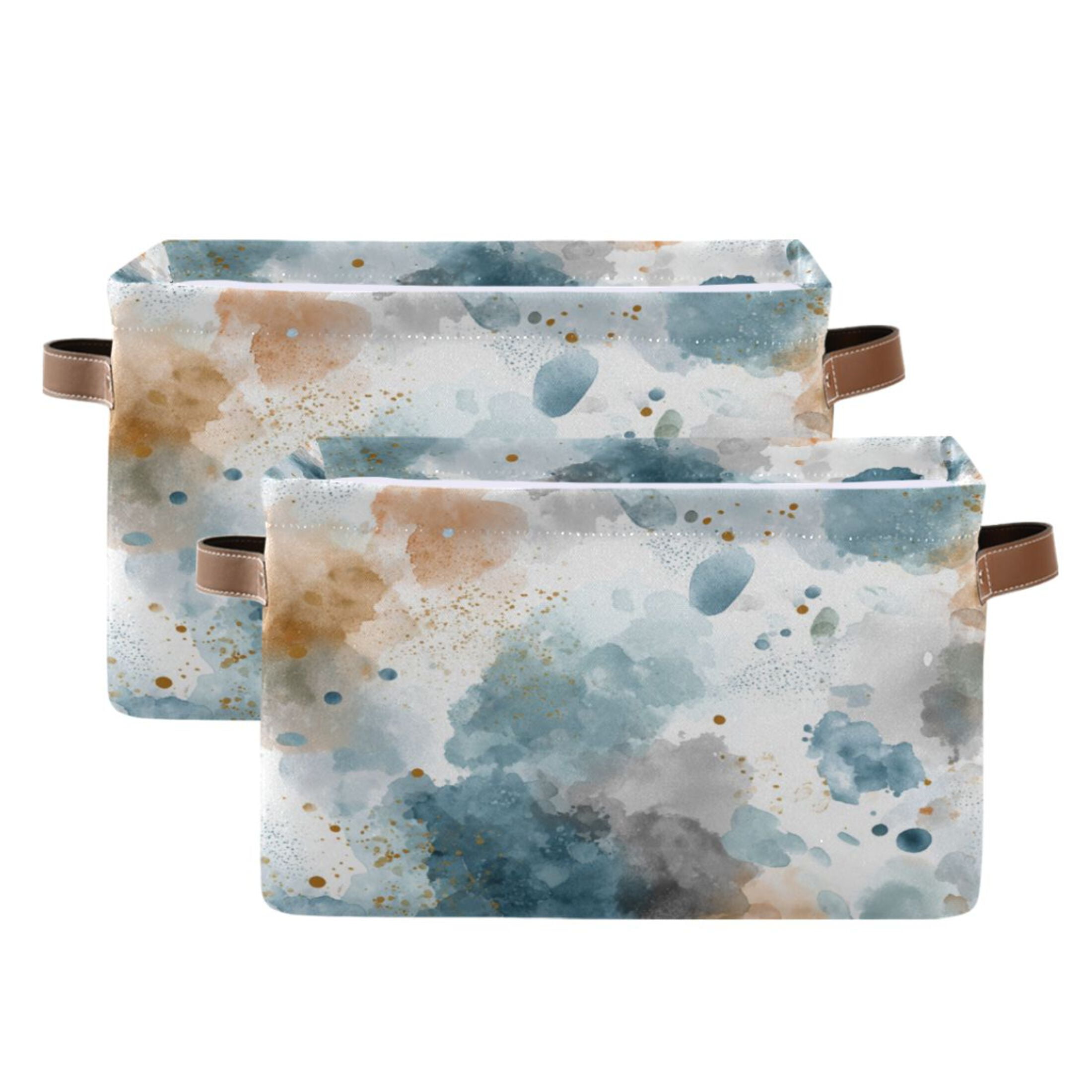 2-Pack Square Closet Organizers with Handles Open Basket Bins ...