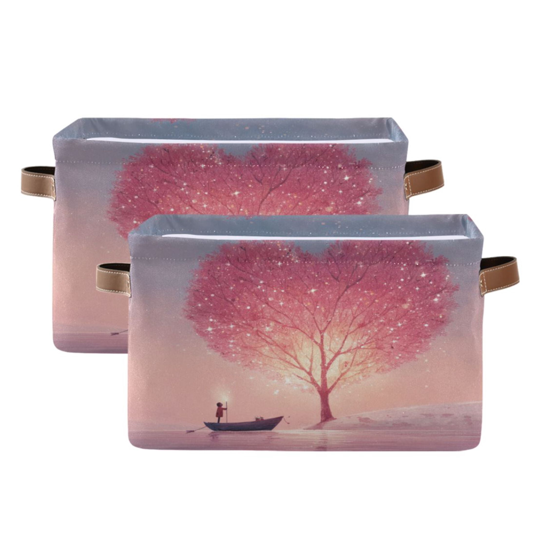 2-Pack Square Closet Organizers with Handles Open Basket Bins Whimsical ...
