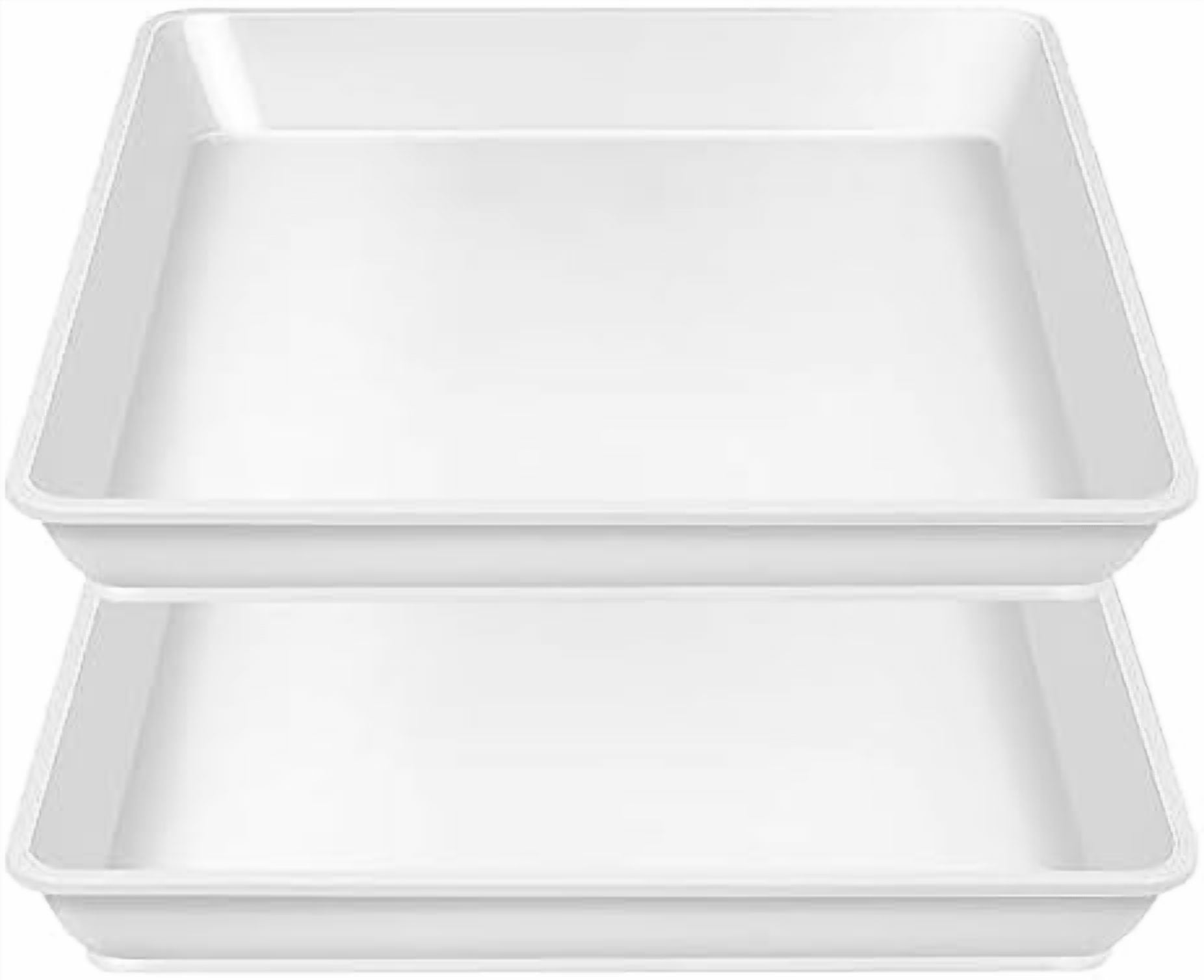 2 Pack Square Plant Saucer 18 Inch, Plastic Plant Saucer, Heavy Duty ...