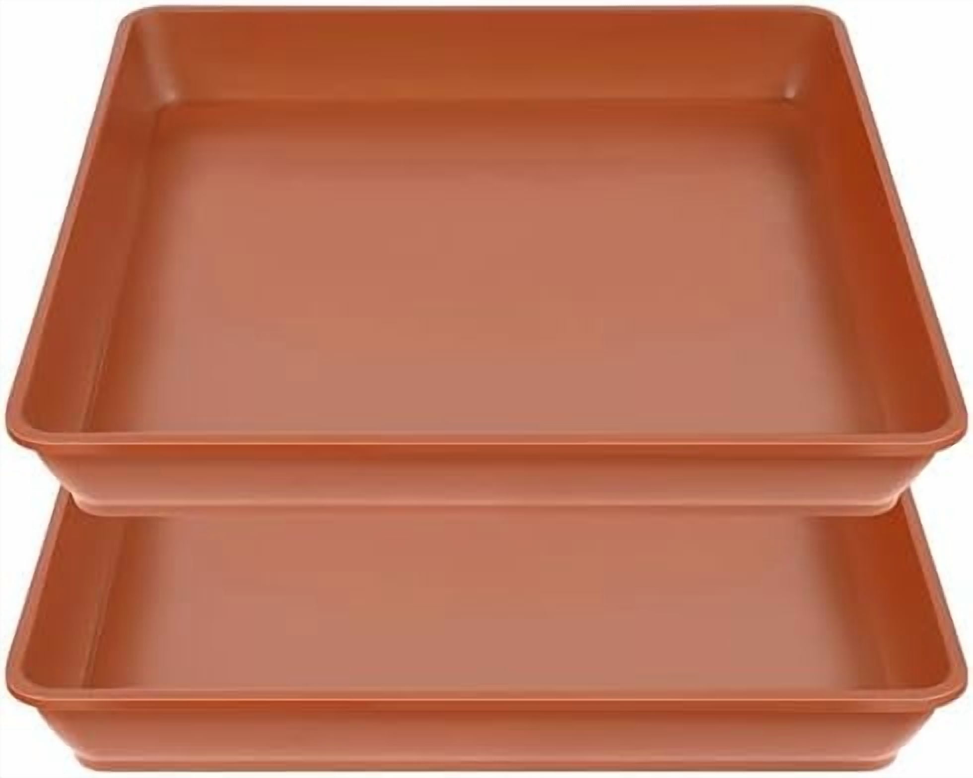 2 Pack Square Plant Saucer 20 22 Inch, Extra Large Plant Saucers, Heavy ...