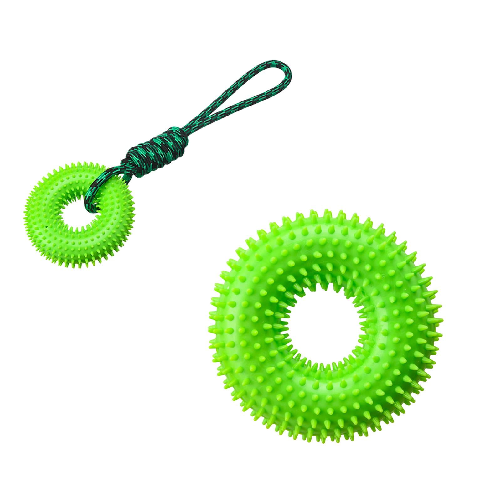 2 Pack Squeaky Spiky Dog Chew Ring – Teething & Boredom Relief Toy for ...