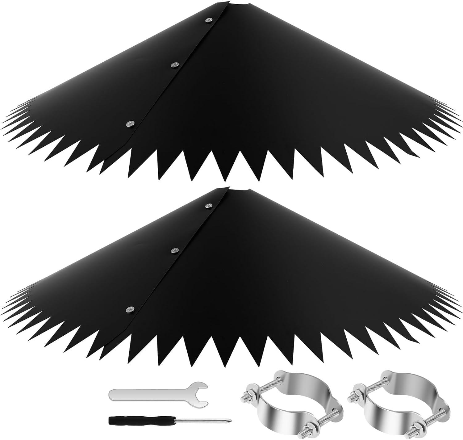2 Pack Squirrel Baffle for Bird Feeder Poles, 19inch Serrated Squirrel ...