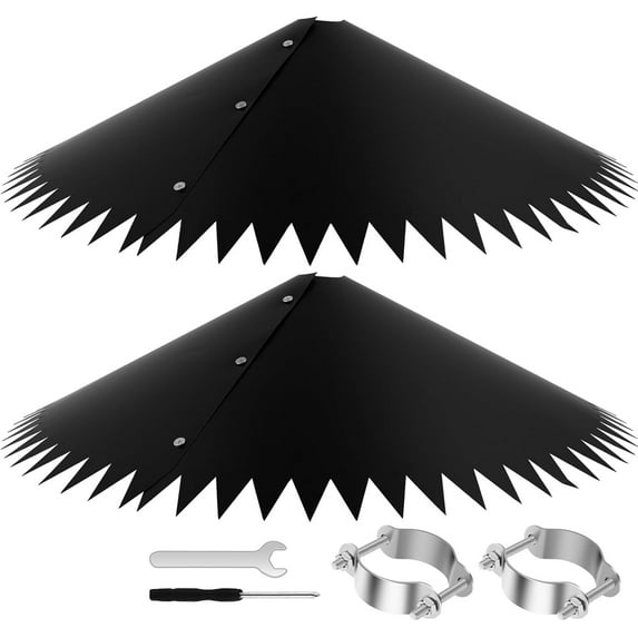 2 Pack Squirrel Baffle for Bird Feeder Poles, 19inch Serrated Squirrel ...