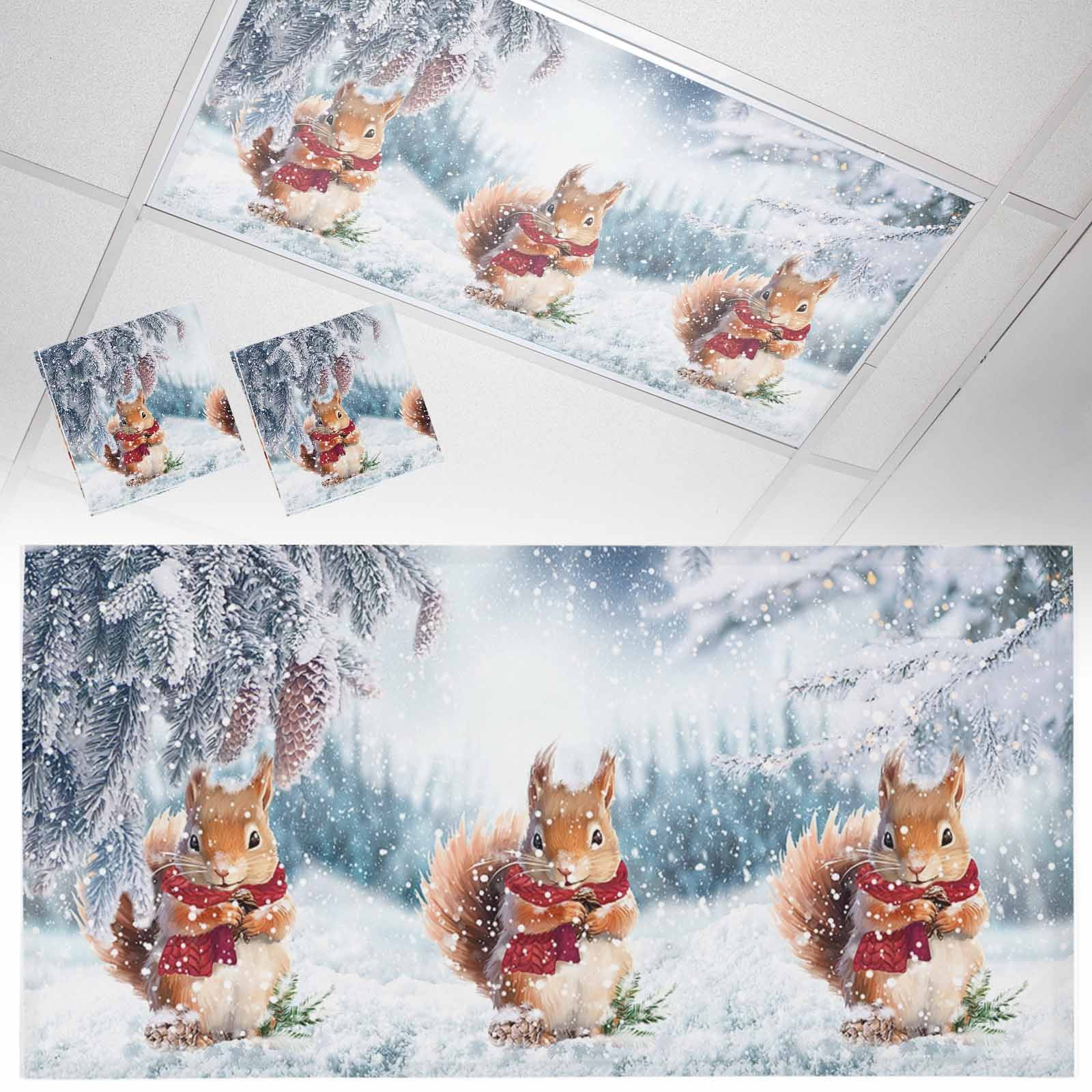 2 Pack Squirrel and Fluorescent Light Covers for Ceiling Lights Pine ...
