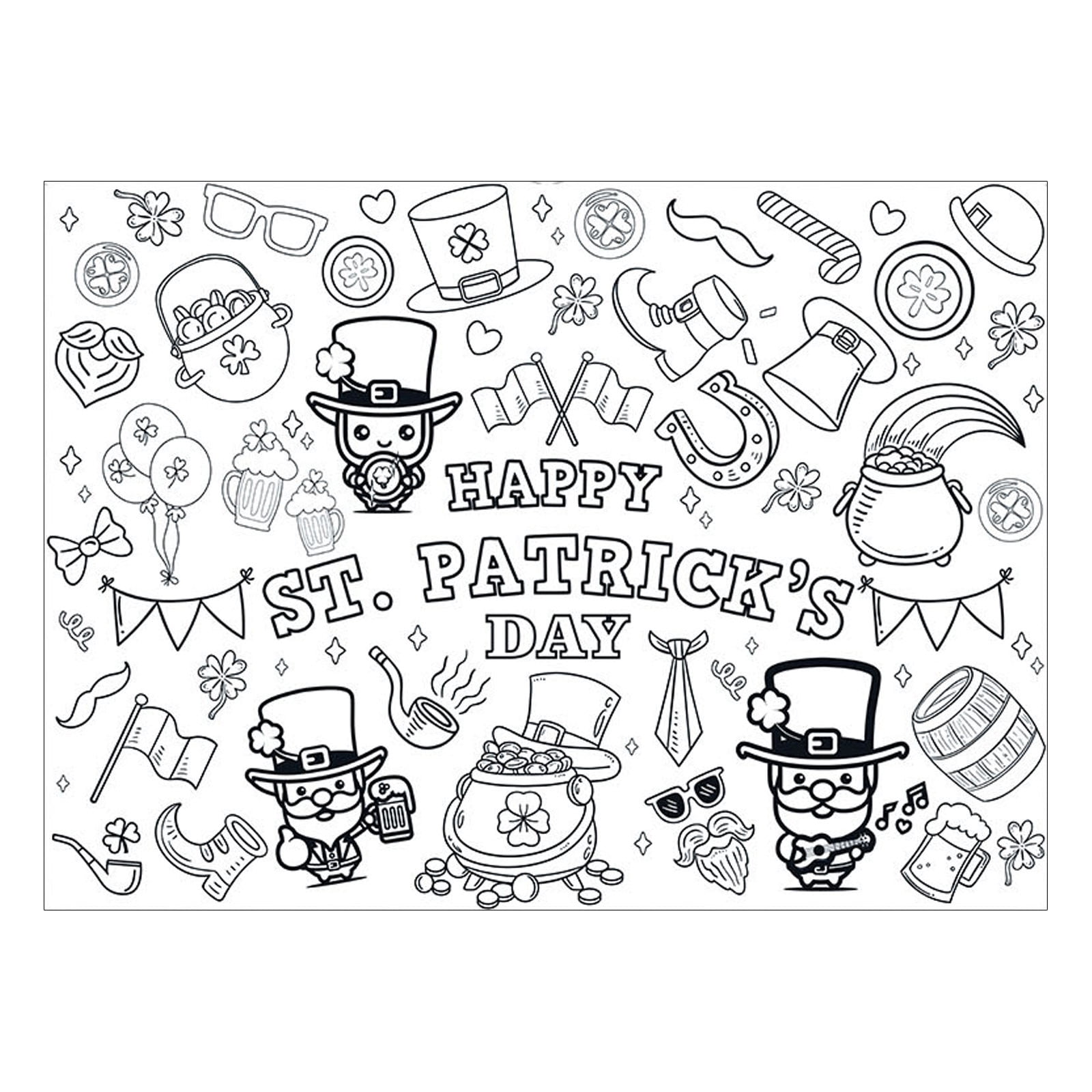 2-Pack St. Patrick's Day Coloring Poster, 32 x 71 Inch Versatile Paper ...