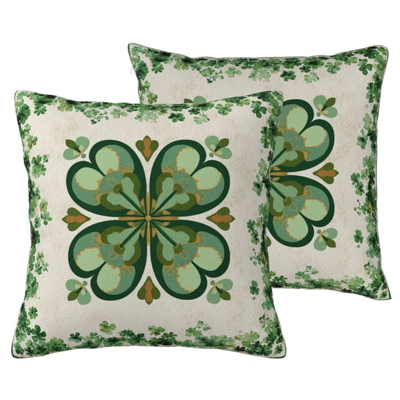 2 Pack St. Patrick's Day Throw Pillow Covers, Thick Faux Linen Texture ...