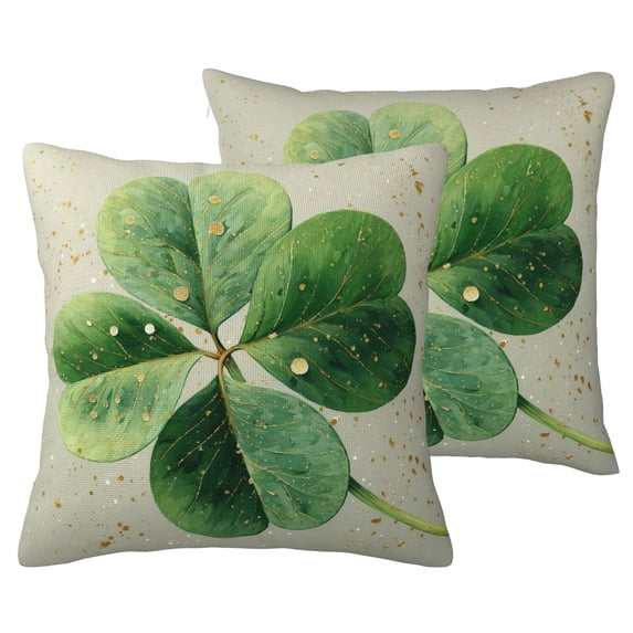 2 Pack St. Patrick's Day Throw Pillow Covers, Thick Faux Linen Texture Cushion Cases with Hidden ...