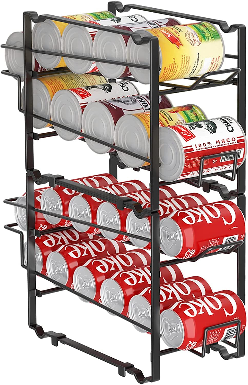 2 Pack - Stackable Beverage Soda Can Dispenser Organizer Rack, Bronze ...