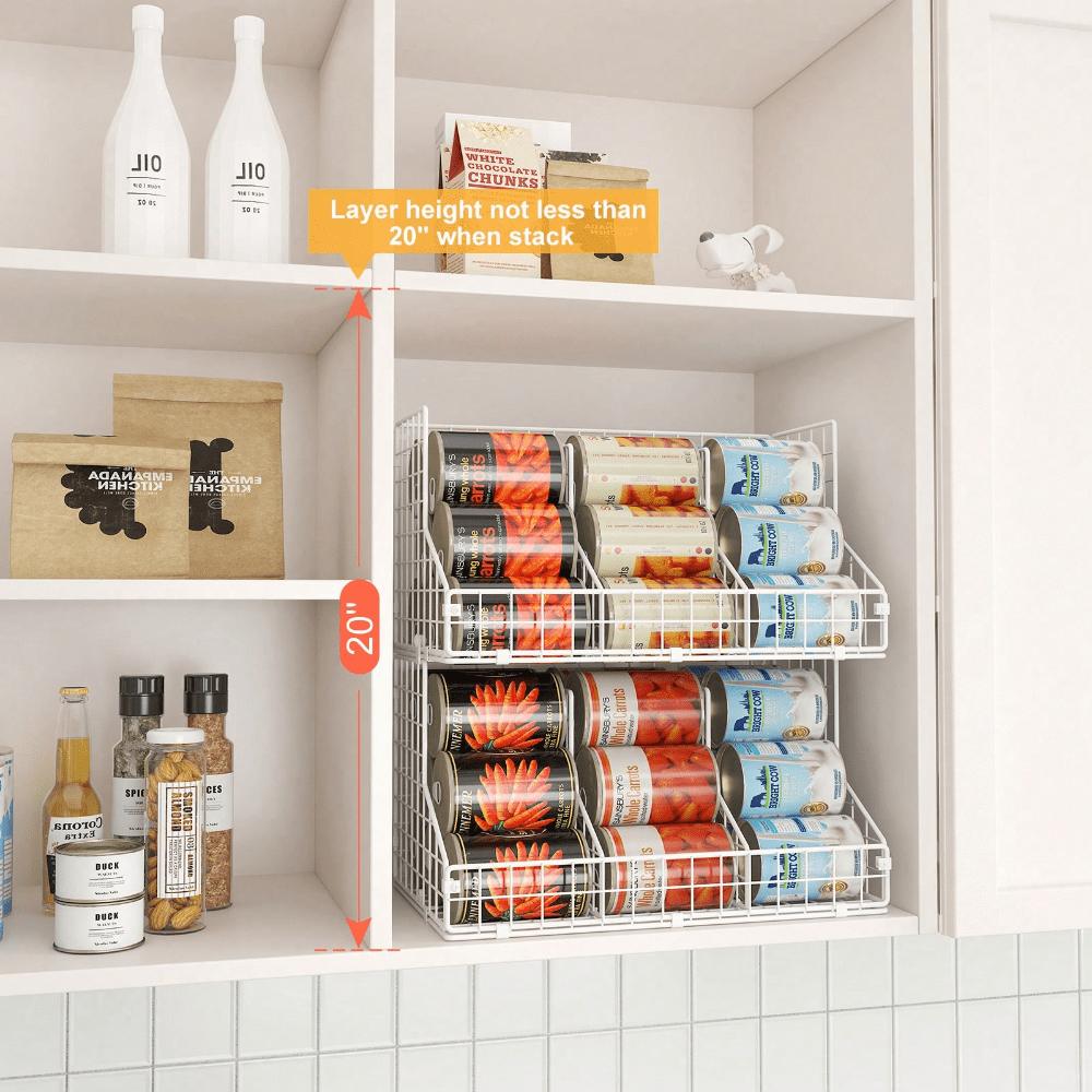 2 Pack Stackable Can Rack Organizer For Pantry Storage,Can Dispensers ...