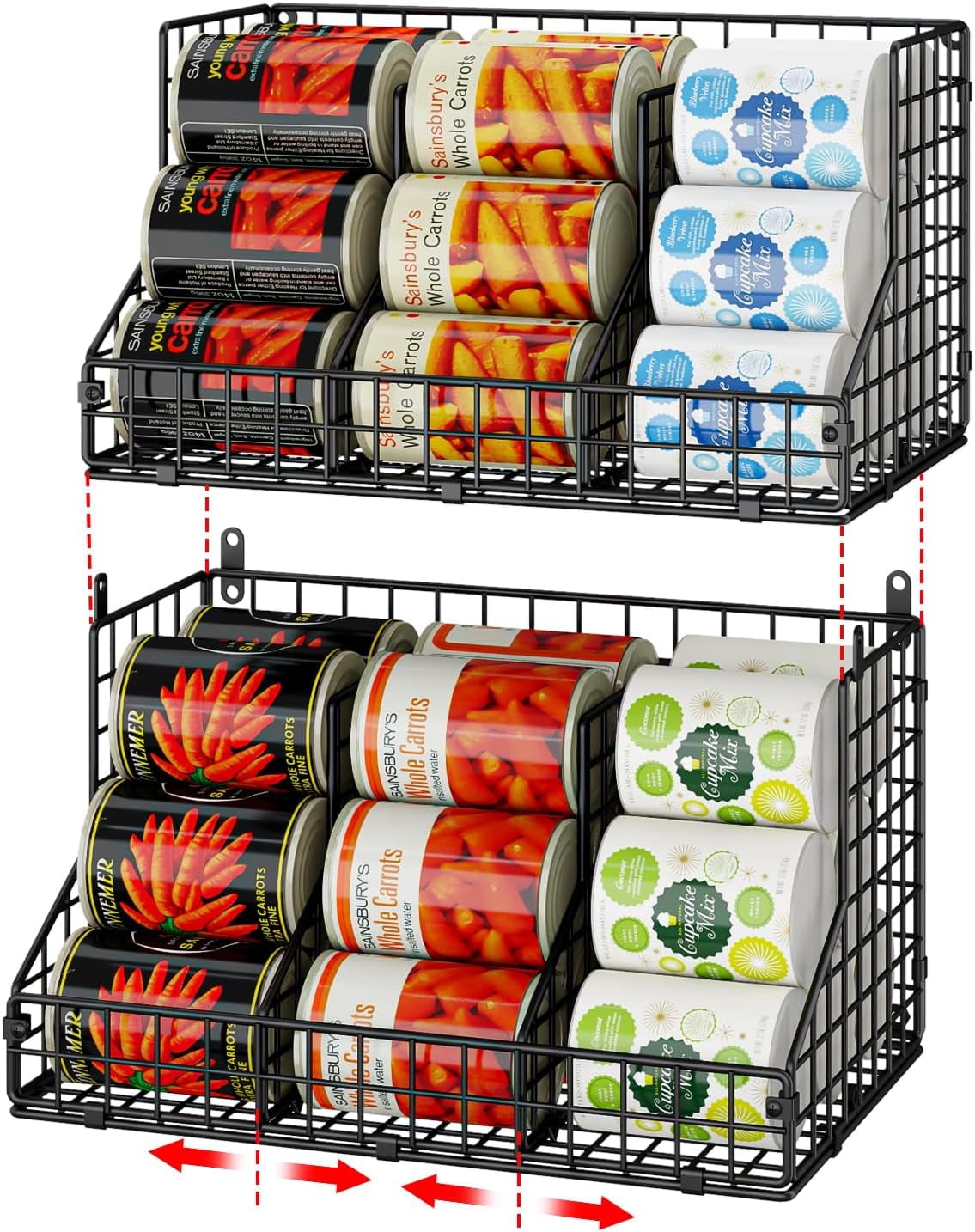 2 Pack Stackable Can Rack Organizer for Pantry Storage,Can Dispensers ...