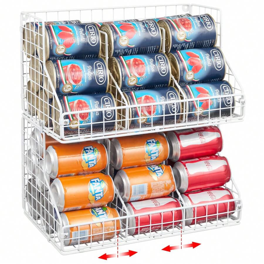 2 Pack Stackable Can Rack Organizer For Pantry Storage,Can Dispensers ...