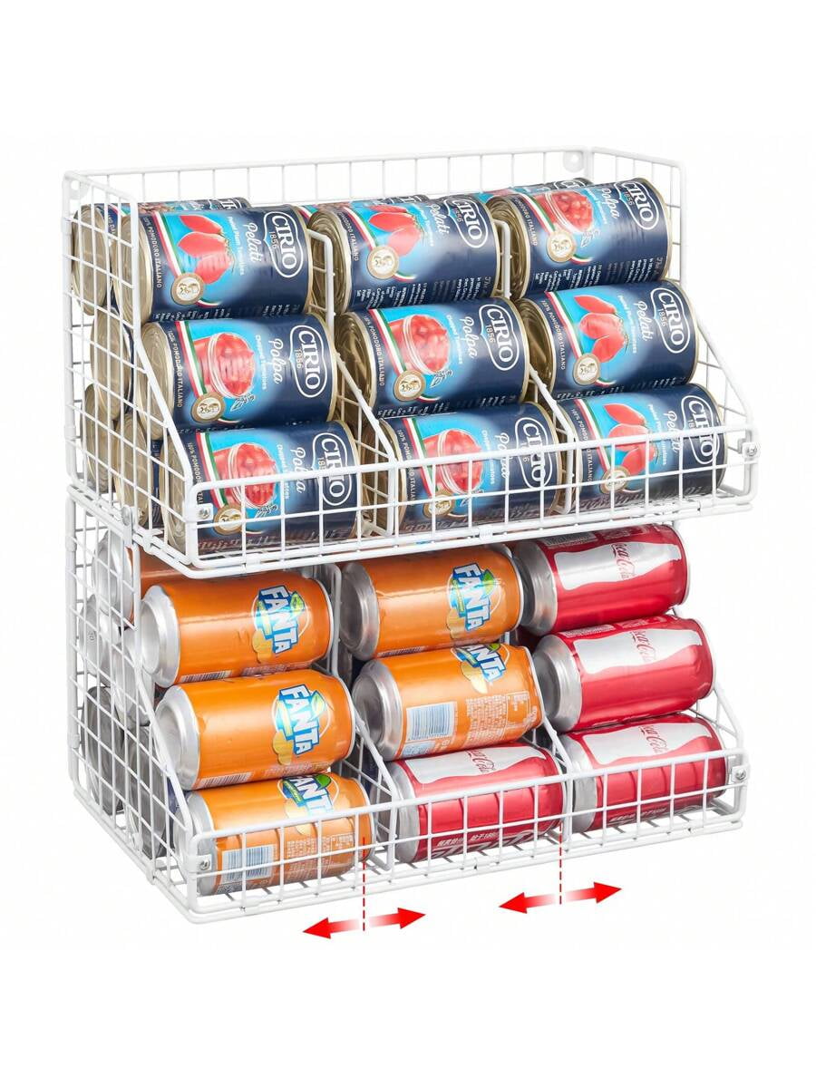 2 Pack Stackable Can Rack Organizer For Pantry Storage,Can Dispensers ...