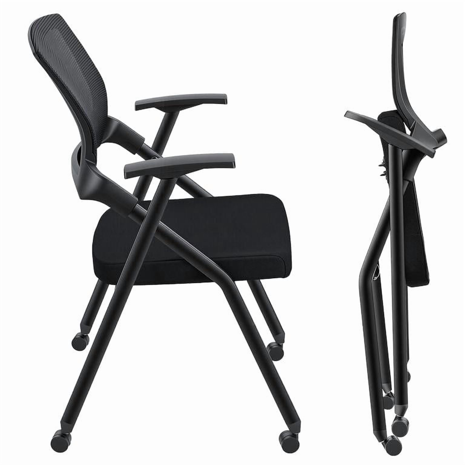 2 Pack Stackable Conference Room Chairs with Wheels, Folding Office ...