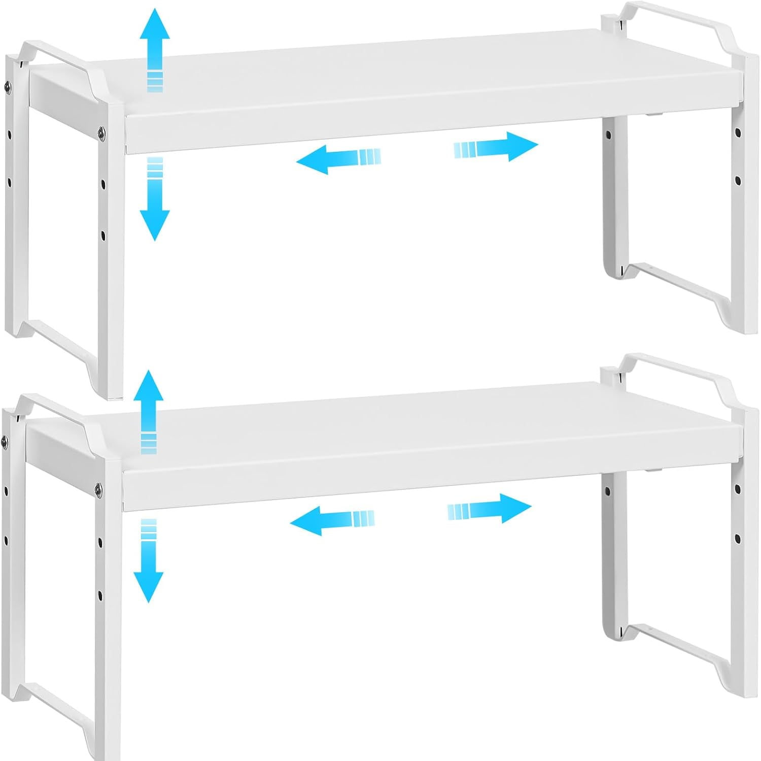 2 Pack Stackable Expandable Shelves For Kitchen Cabinet Countertop ...