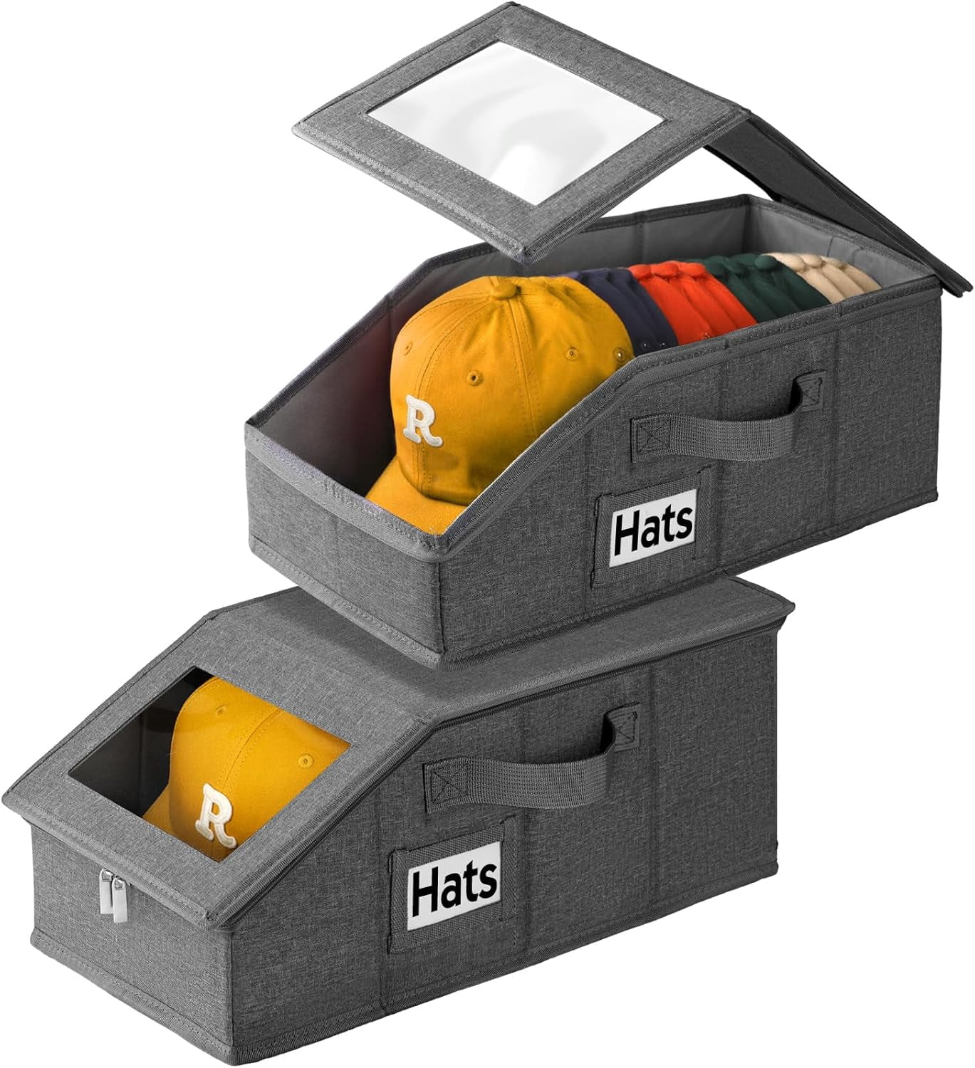 2 Pack Stackable Hat Storage for Baseball Caps, Holds 28 Caps - Closet ...
