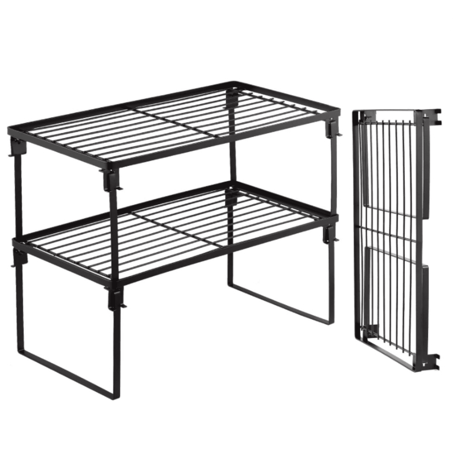 [2 Pack] Stackable Kitchen Storage Shelf Rack, Foldable Spice Rack ...
