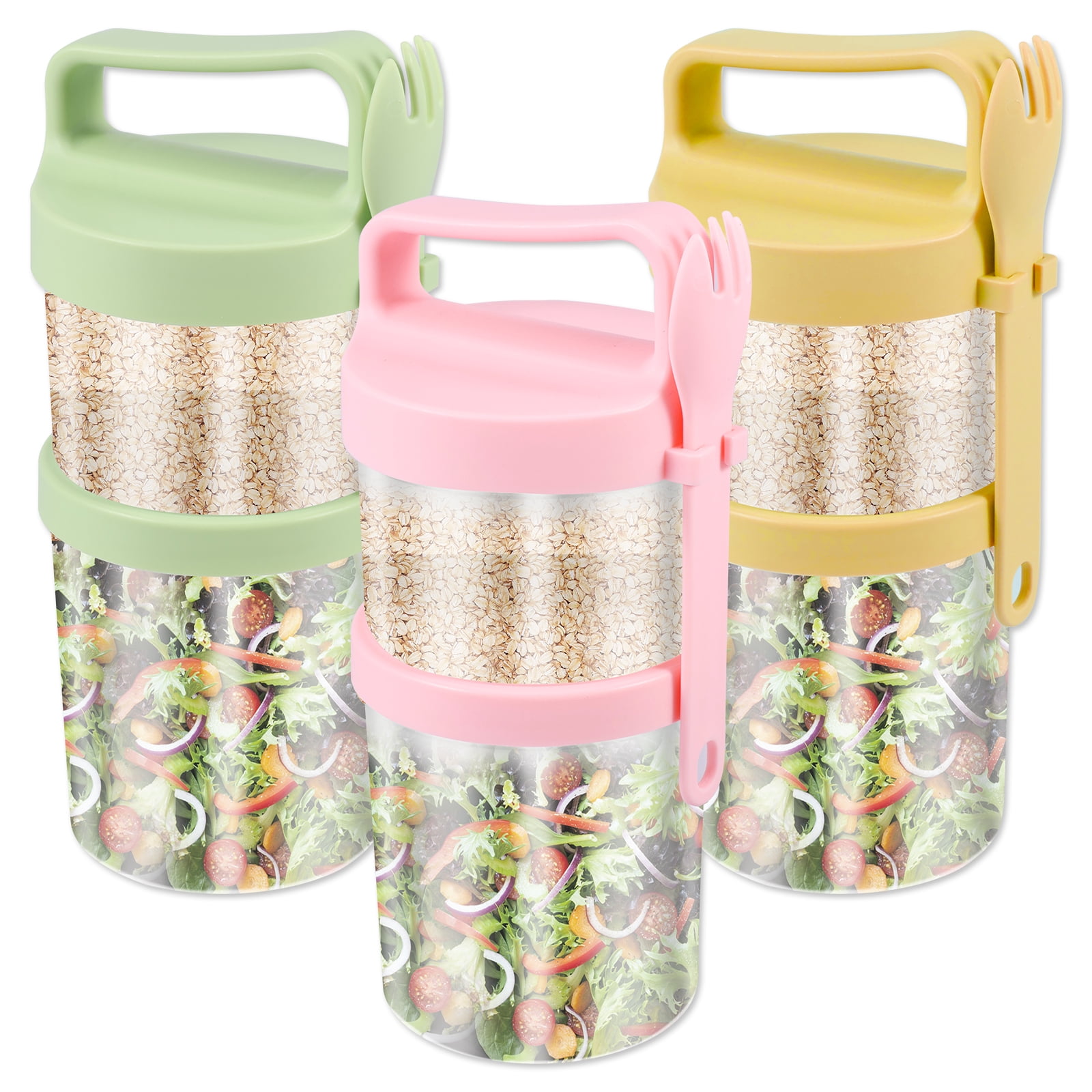 2-Pack Stackable Overnight Oat Containers on the Go, Double Yogurt ...