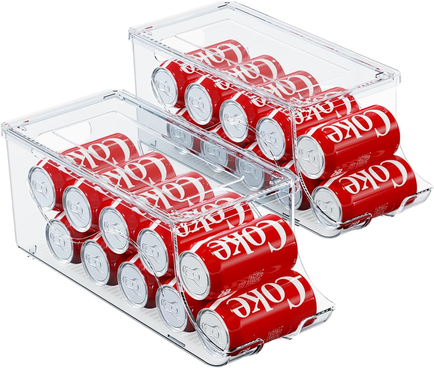 2 Pack Stackable Refrigerator Organizer, Soda Can Dispenser Pop Cans ...