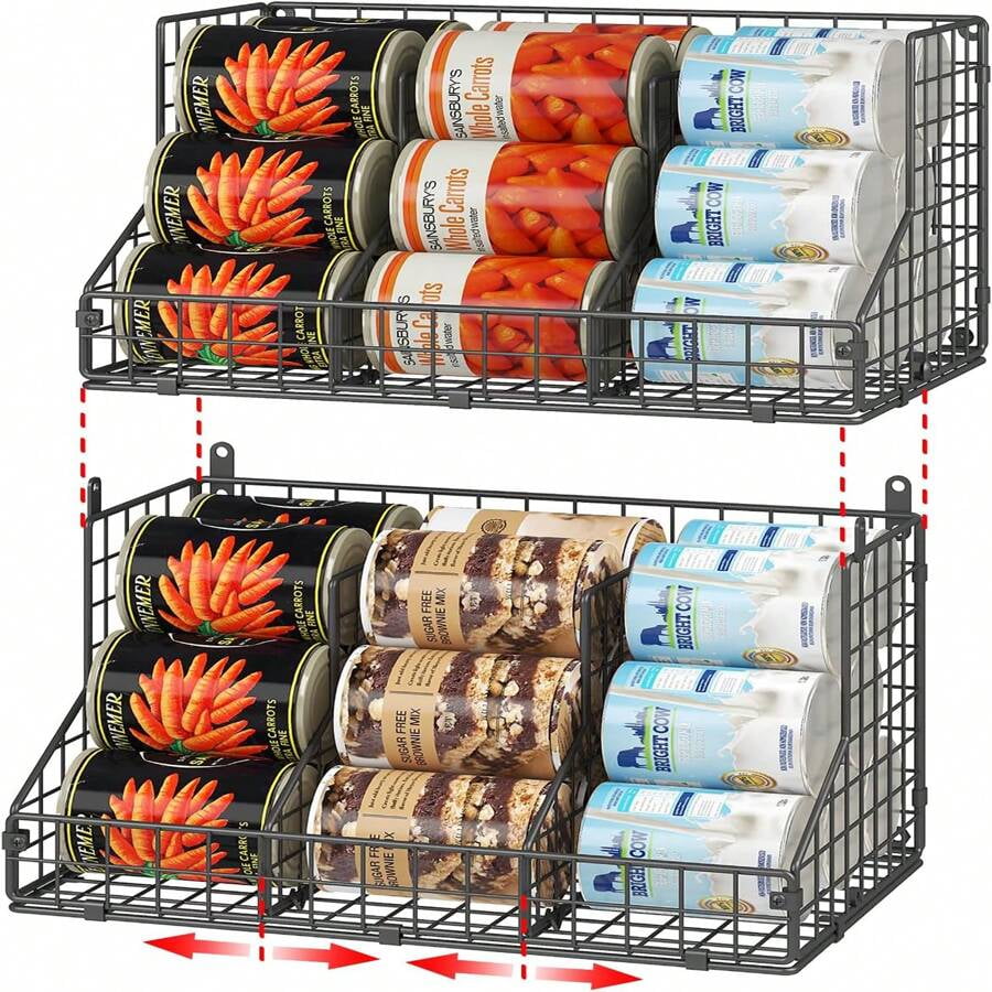 2 Pack Stackable Soda Can Organizer, Can Holder Dispenser With 4 ...