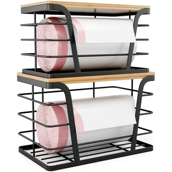 2 Pack Stackable Storage Laundry Kitchen Organizers, Wall Mount Trash ...