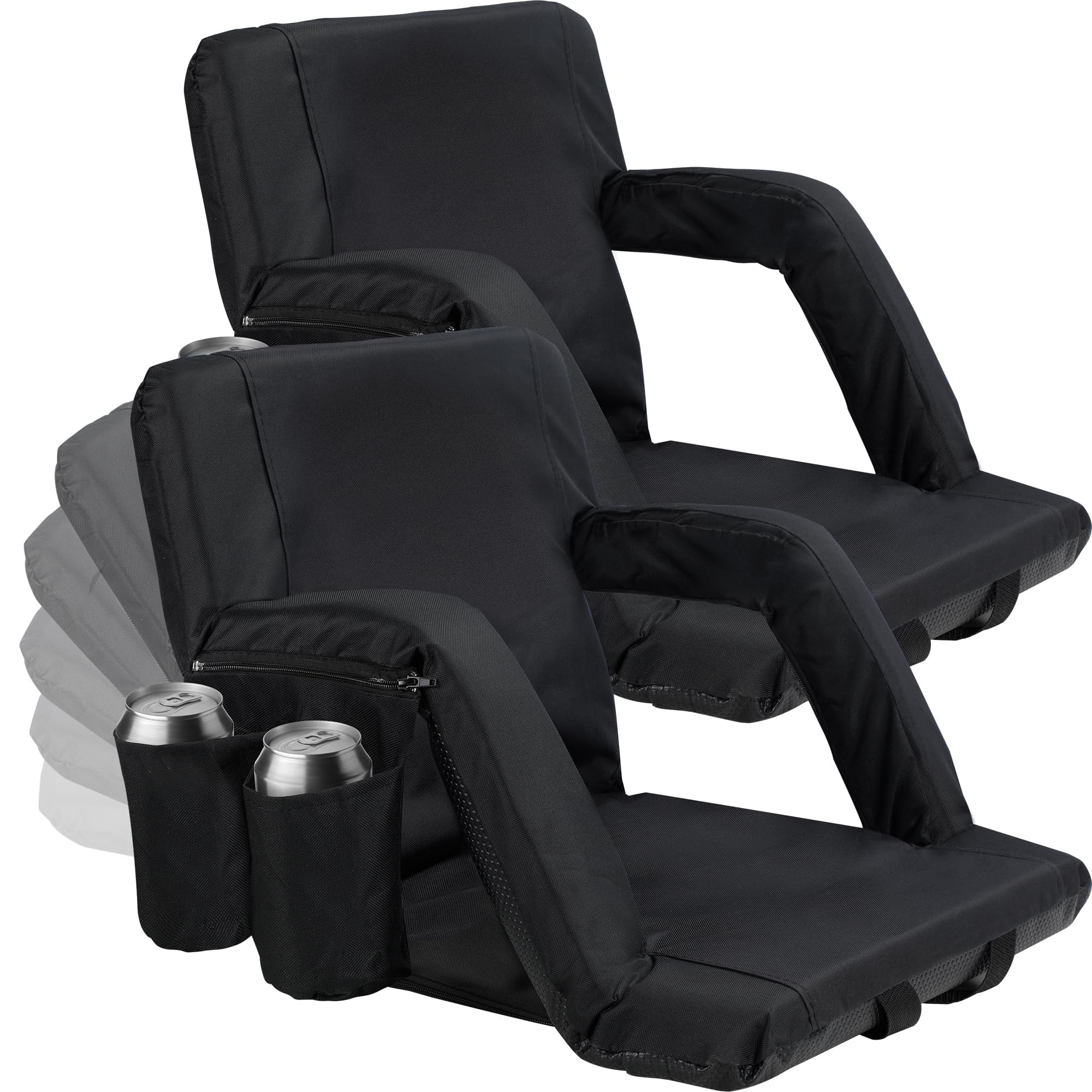 2-Pack Stadium Seats for Bleachers with Back Support, Reclining Adults ...