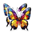 (2 Pack) Stained Glass Butterfly Magnets - Vibrant Fridge Decor ...