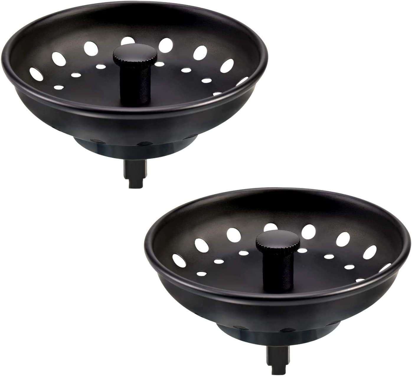 2 Pack Stainless Sink Basket Strainer Drain Stopper with Plastic Knob ...