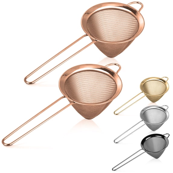 2 Pack Stainless Steel 18/8 Small Food Strainer, Fine Mesh Sieve with ...