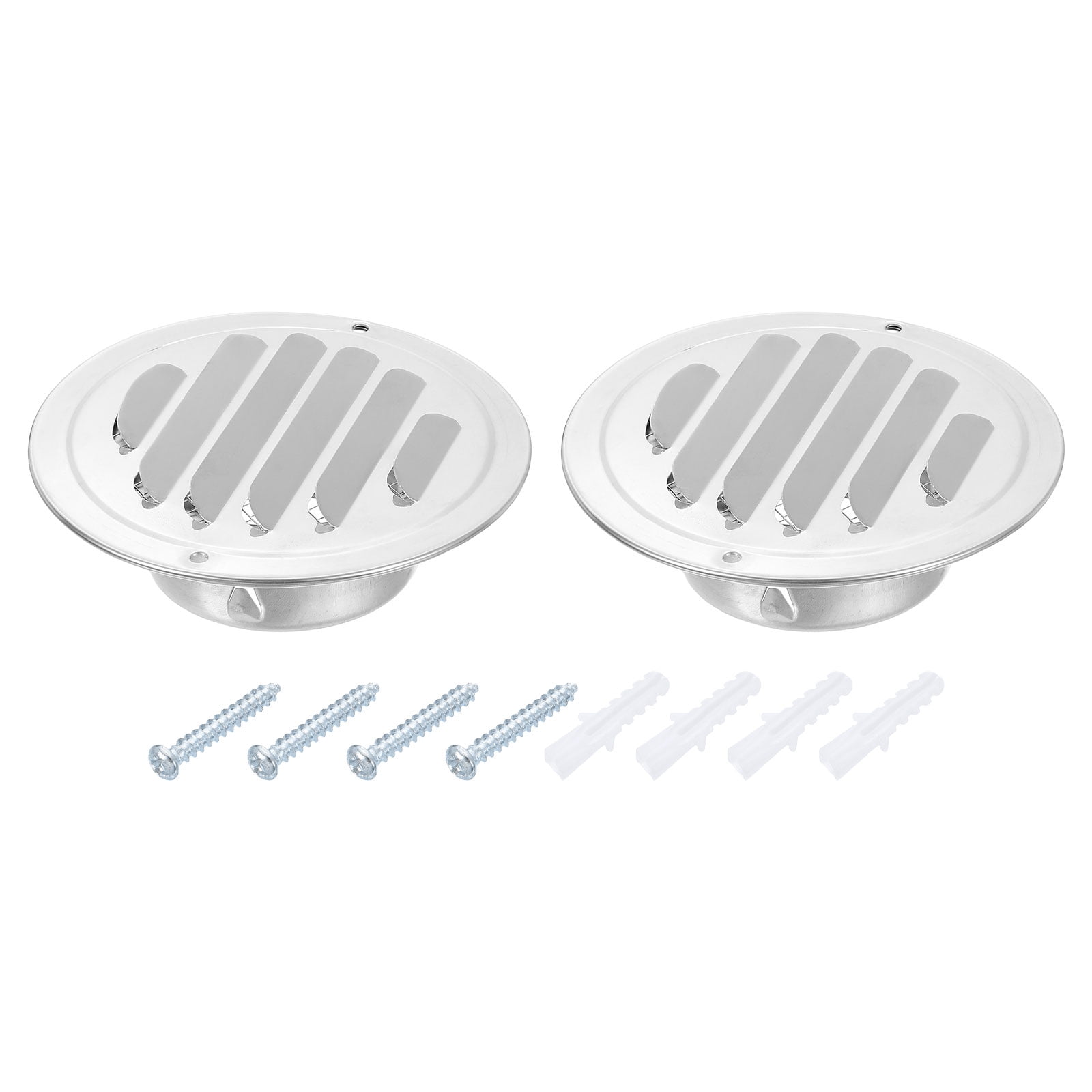 2 Pack Stainless Steel Air Vents, 2.7 Inch Louvered Grille Cover ...