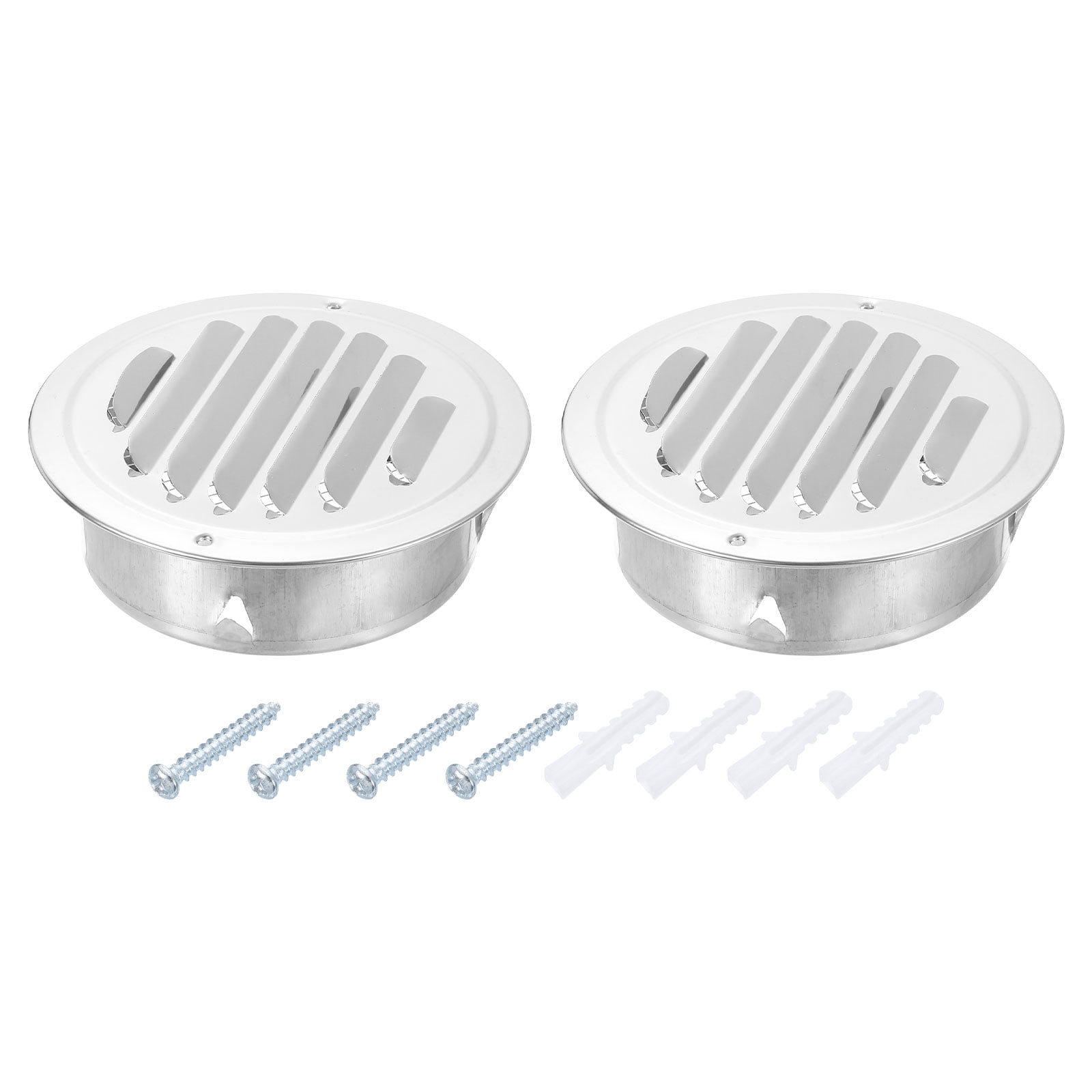 2 Pack Stainless Steel Air Vents, 4.5 Inch Louvered Grille Cover ...