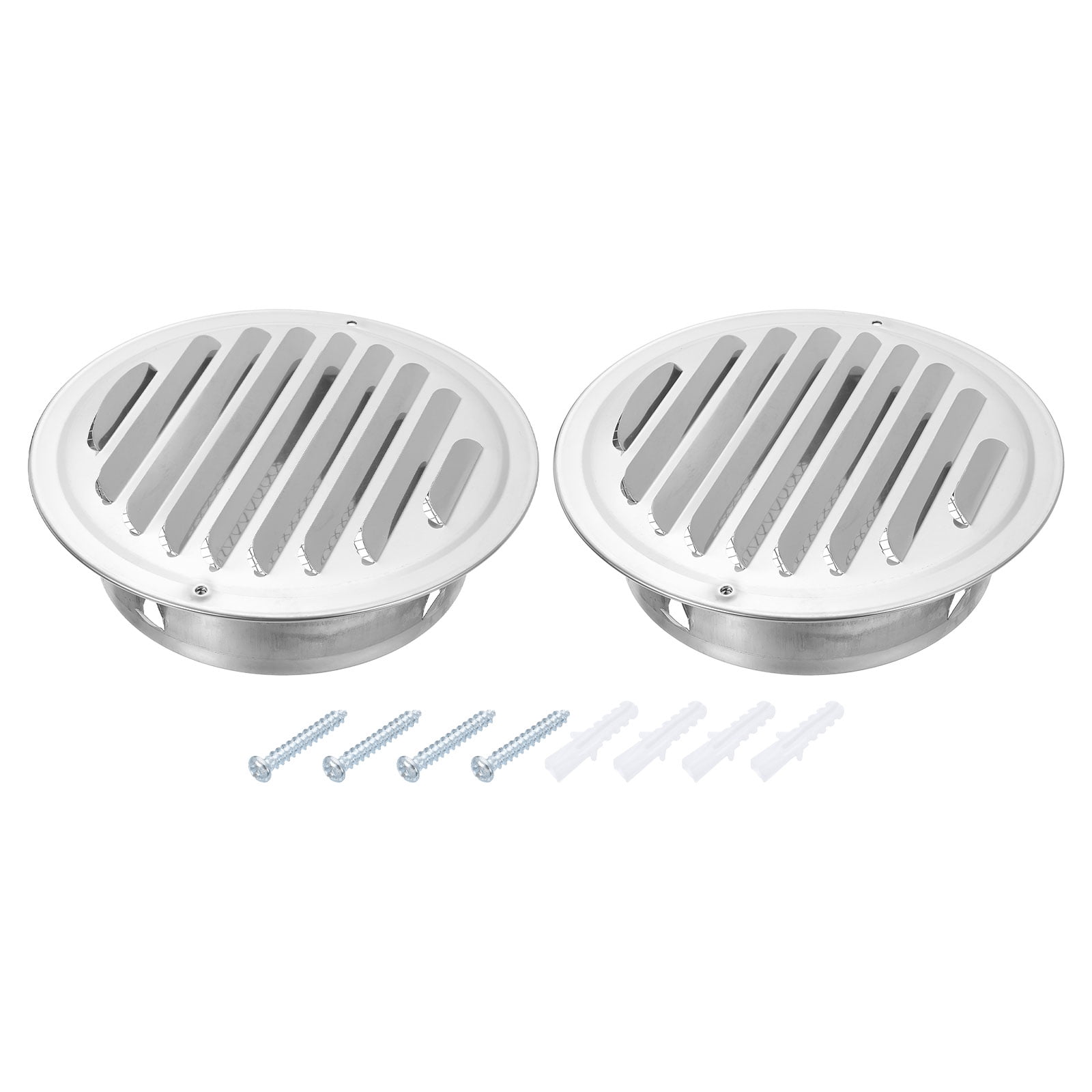 2 Pack Stainless Steel Air Vents, 5.7 Inch Louvered Grille Cover ...