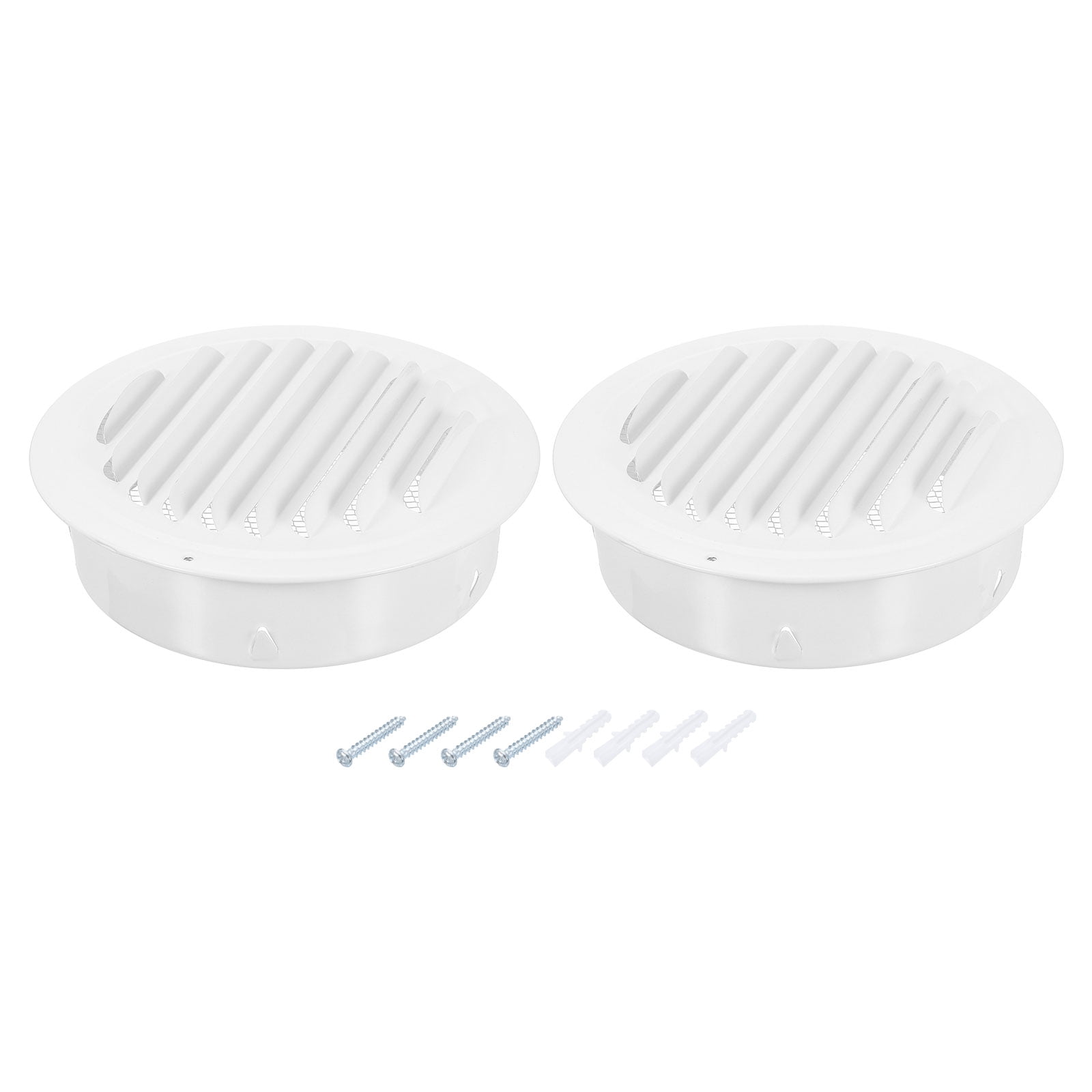 2 Pack Stainless Steel Air Vents, 7.7 Inch Louvered Grille Cover, White ...