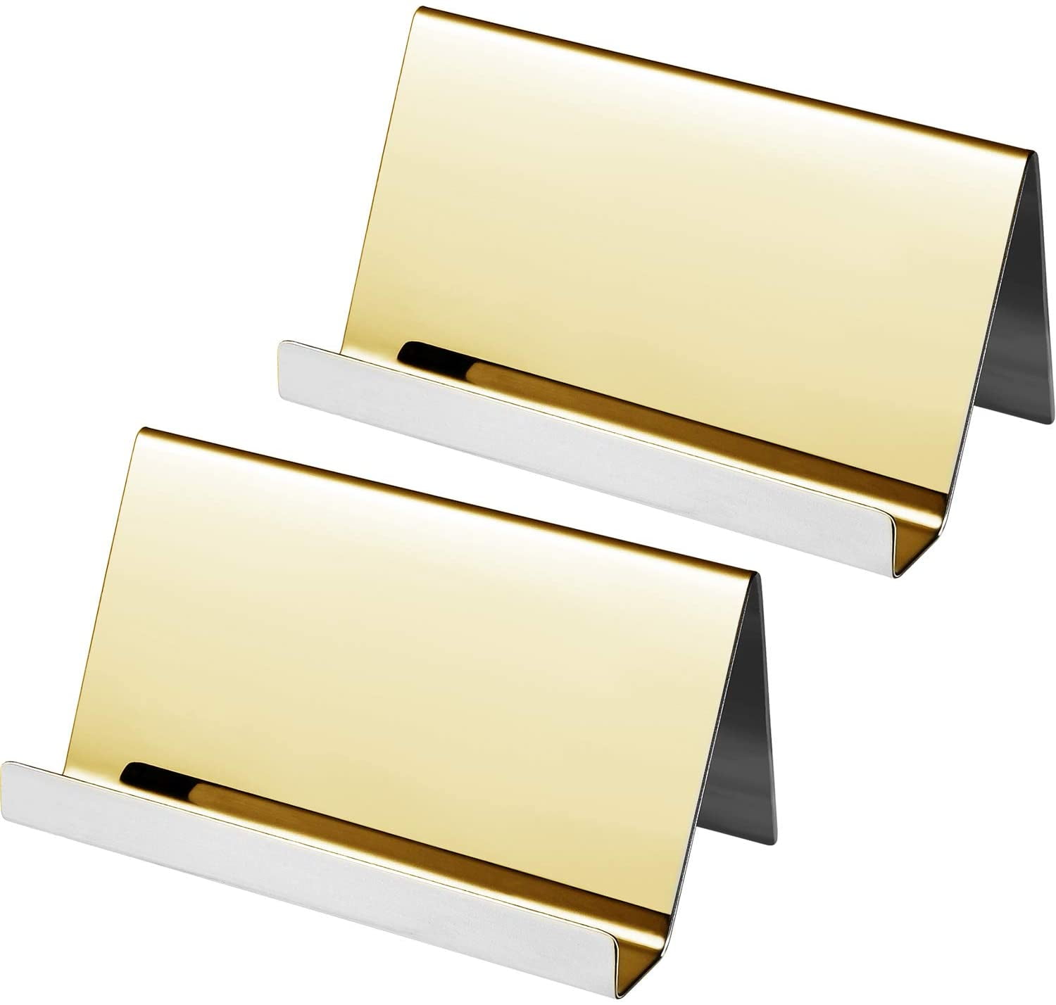 2 Pack Stainless Steel Business Cards Holders Desktop Card Display ...