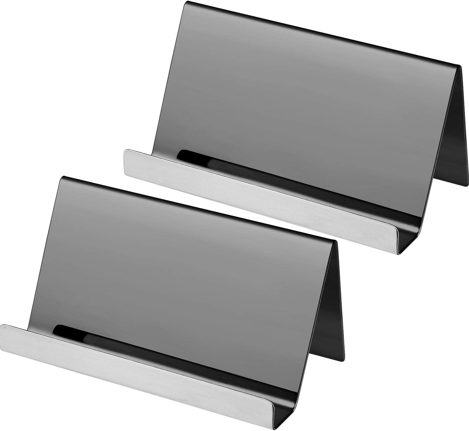2 Pack Stainless Steel Business Cards Holders Desktop Credit Name Card ...