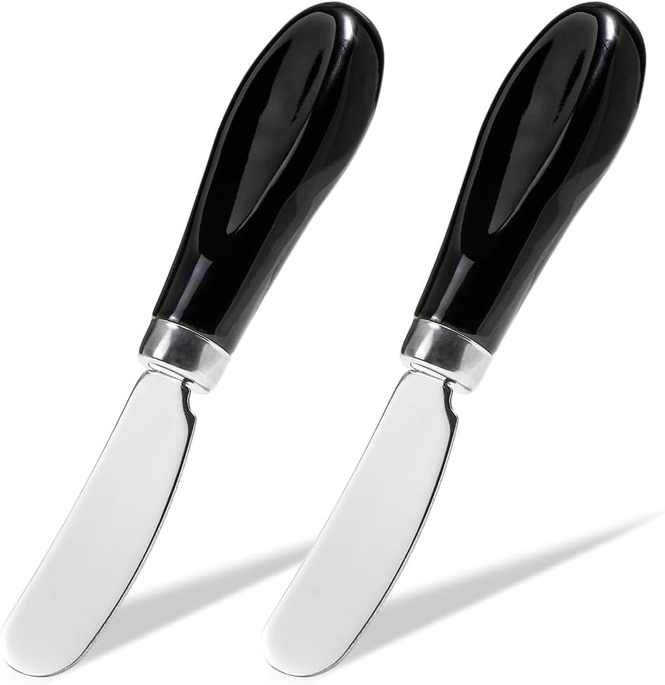 2 Pack Stainless Steel Butter Spreader Knife, Butter Knife with White ...