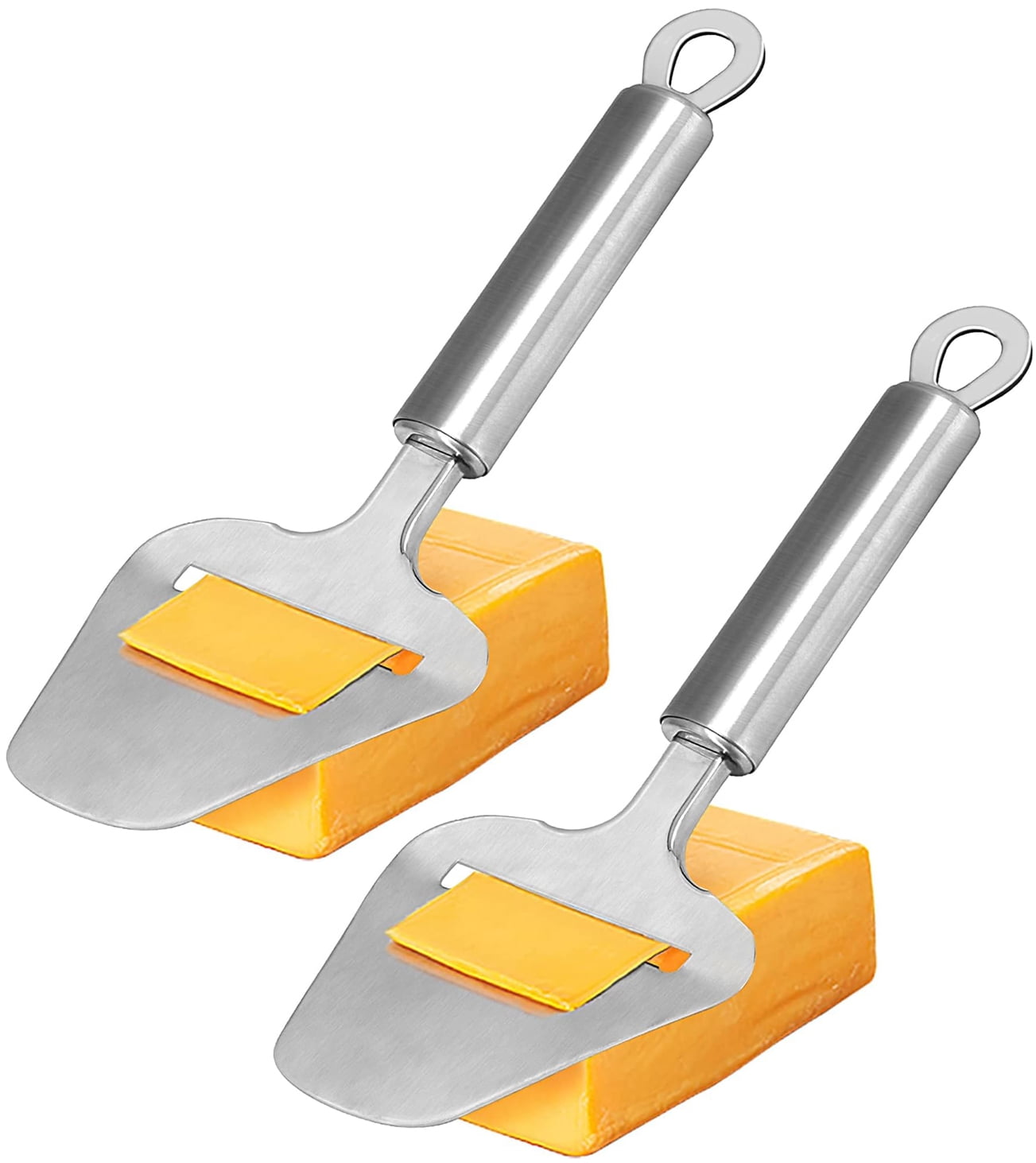 2 Pack Stainless Steel Cheese Slicers, Cheese Knife Heavy Duty Plane ...