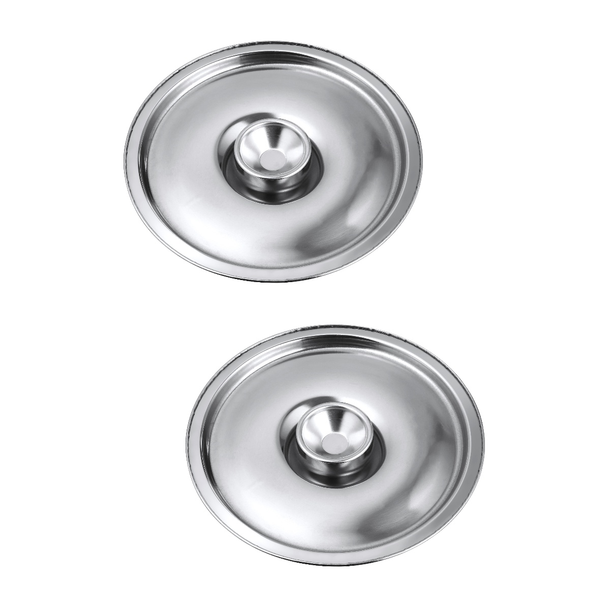 2 Pack Stainless Steel Cylinder Head Pan Lids Frying Pot Universal Pot ...