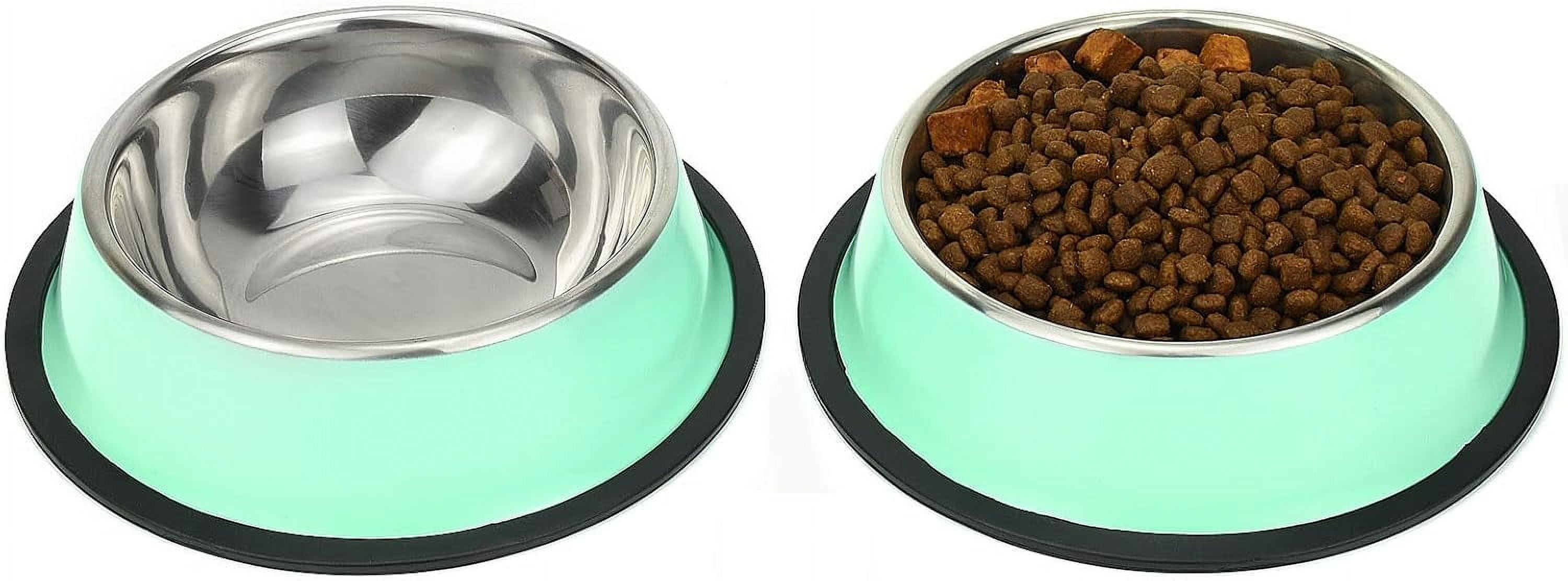 2 Pack Stainless Steel Dog Bowls, Food and Water Non Slip Anti Skid ...