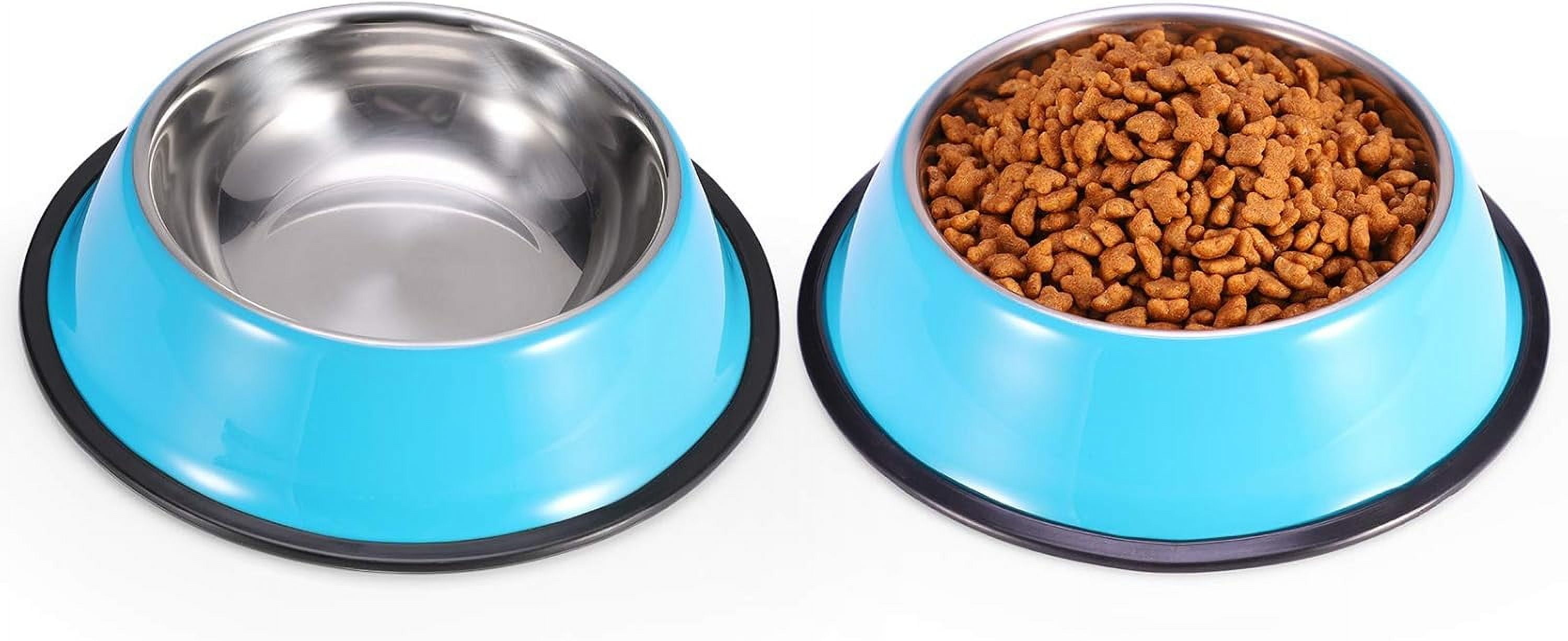 2 Pack Stainless Steel Dog Bowls, Food and Water Non Slip Anti Skid ...