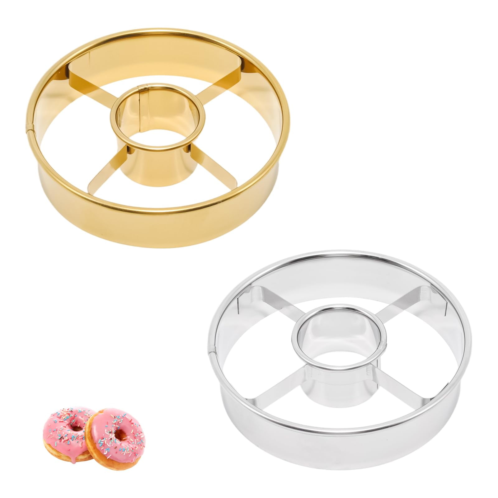 2 Pack Stainless Steel Donut Cutter, 3.86inch Heavy Duty Doughnut ...