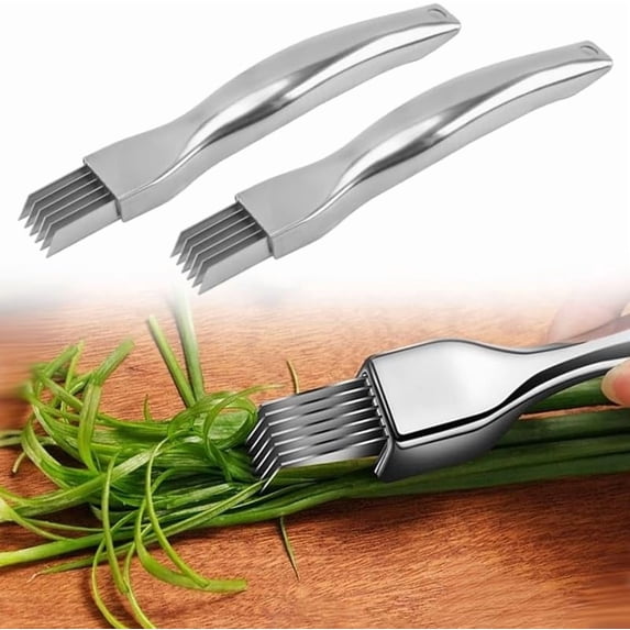 2 Pack Stainless Steel Green Onion Slicer - Multi- Kitchen Scallion ...