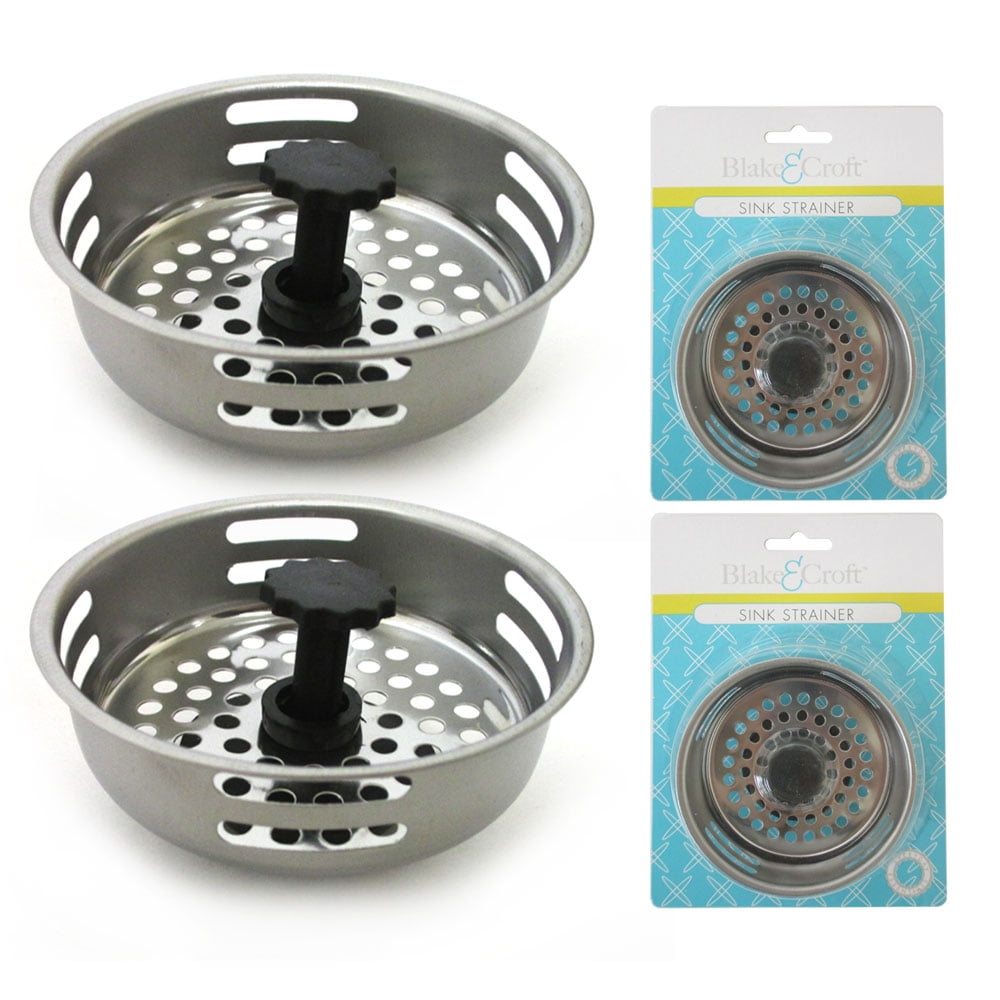 2 Pack Stainless Steel Kitchen Sink Drain Strainer Basket Stopper ...