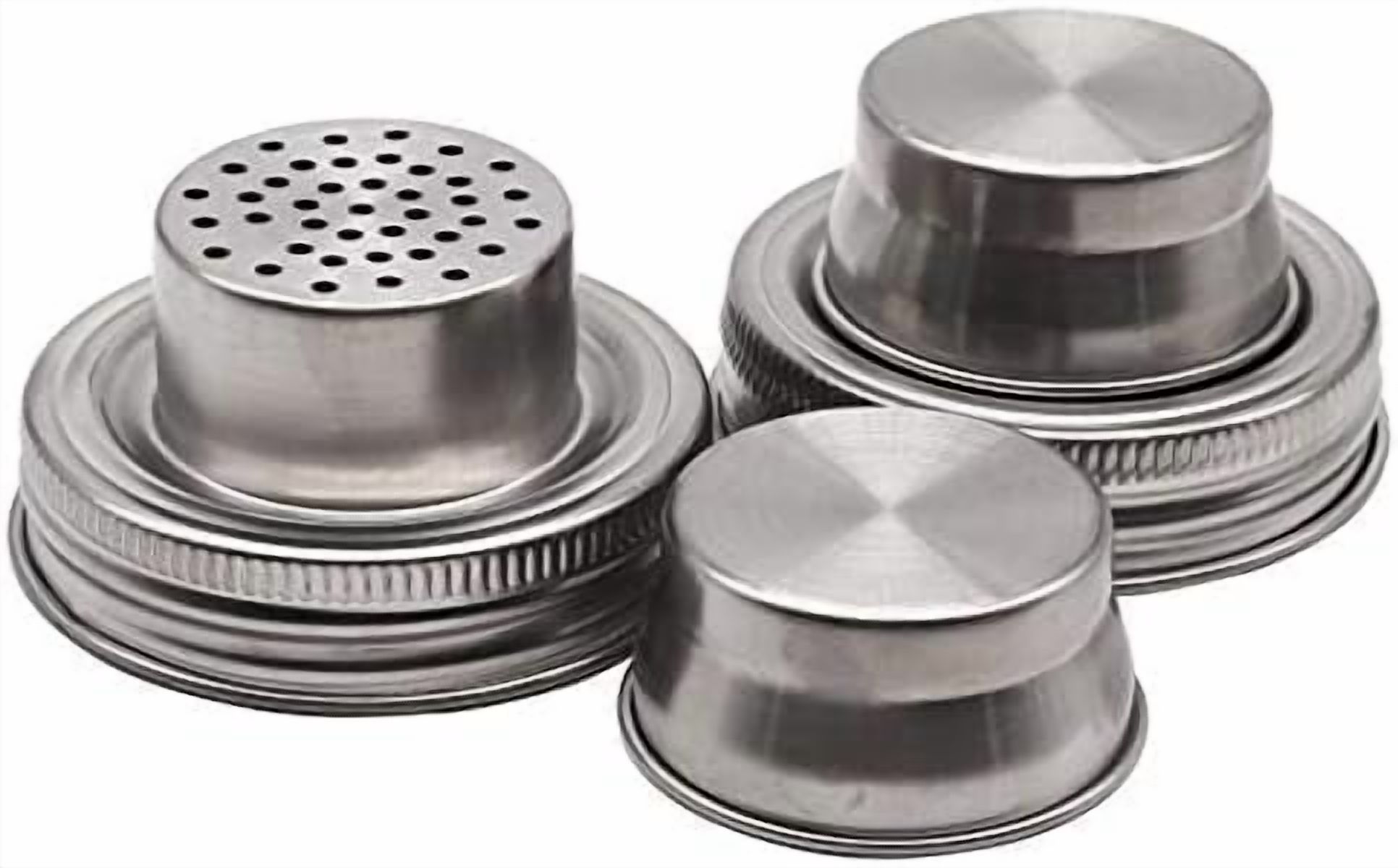 2 Pack Stainless Steel Mason Jar Shaker Lids with Silicone Seals for ...