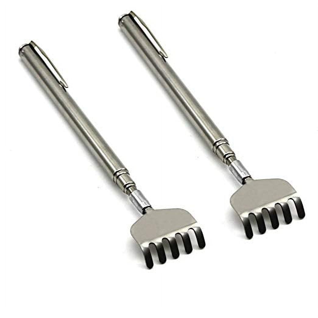 2 Pack Stainless Steel Metal Back Scratcher Adjustable Extendable ...