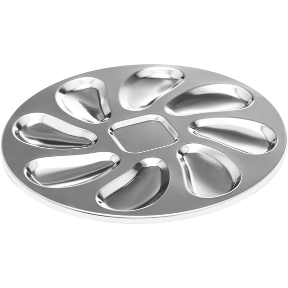 2 Pack Stainless Steel Oyster Pan, Oyster Shaped Plate for Grilling ...
